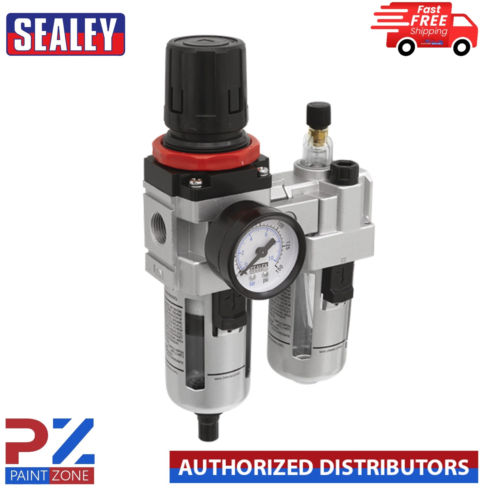 Sealey SA2001 Air Line Compressor Pressure Filter Regulator + Gauge 3/8 ...