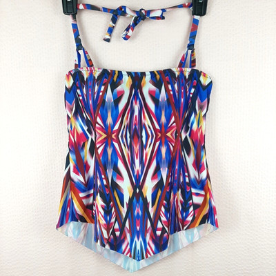 Becca by Rebecca Virtue Multi-Color Halter Padded Tankini Top Size S | eBay