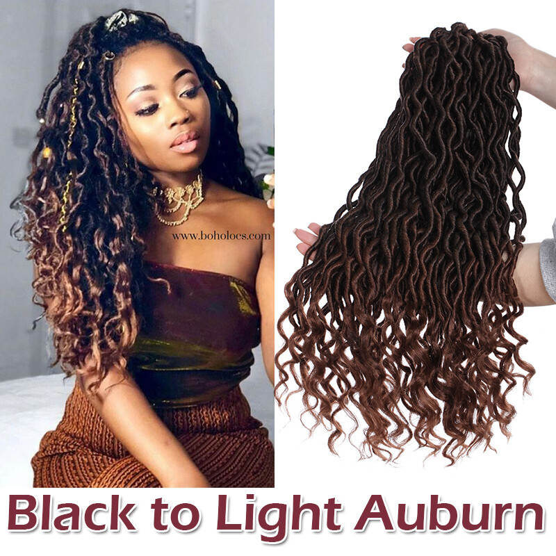 US Real Long Goddess Faux Locs Crochet Hair Braids Hair Extensions Real ...