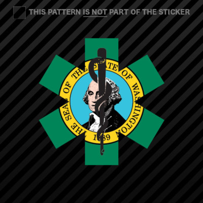 Washington State Shaped EMT Flag Sticker Self Adhesive Vinyl EMS ...