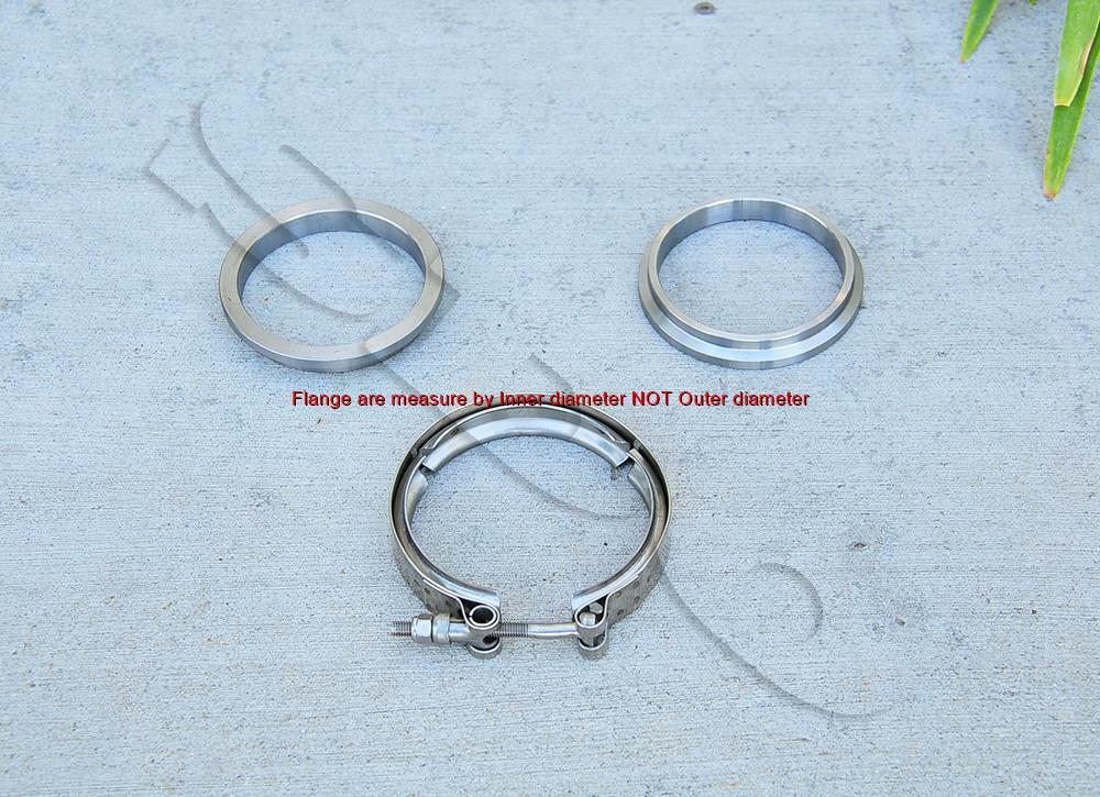 2X 4" INCH TURBO INTAKE DOWNPIPE EXHAUST STAINLESS V-BAND CLAMP + X2 ...