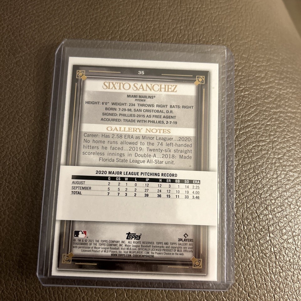 Sixto Sanchez 2021 Topps Gallery Rookie #35 RC Miami Marlins | eBay