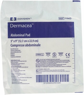 Dermacea Abdominal Pad NonWoven/Fluff 5'' X 9'' Sterile -Pack of 36 | eBay