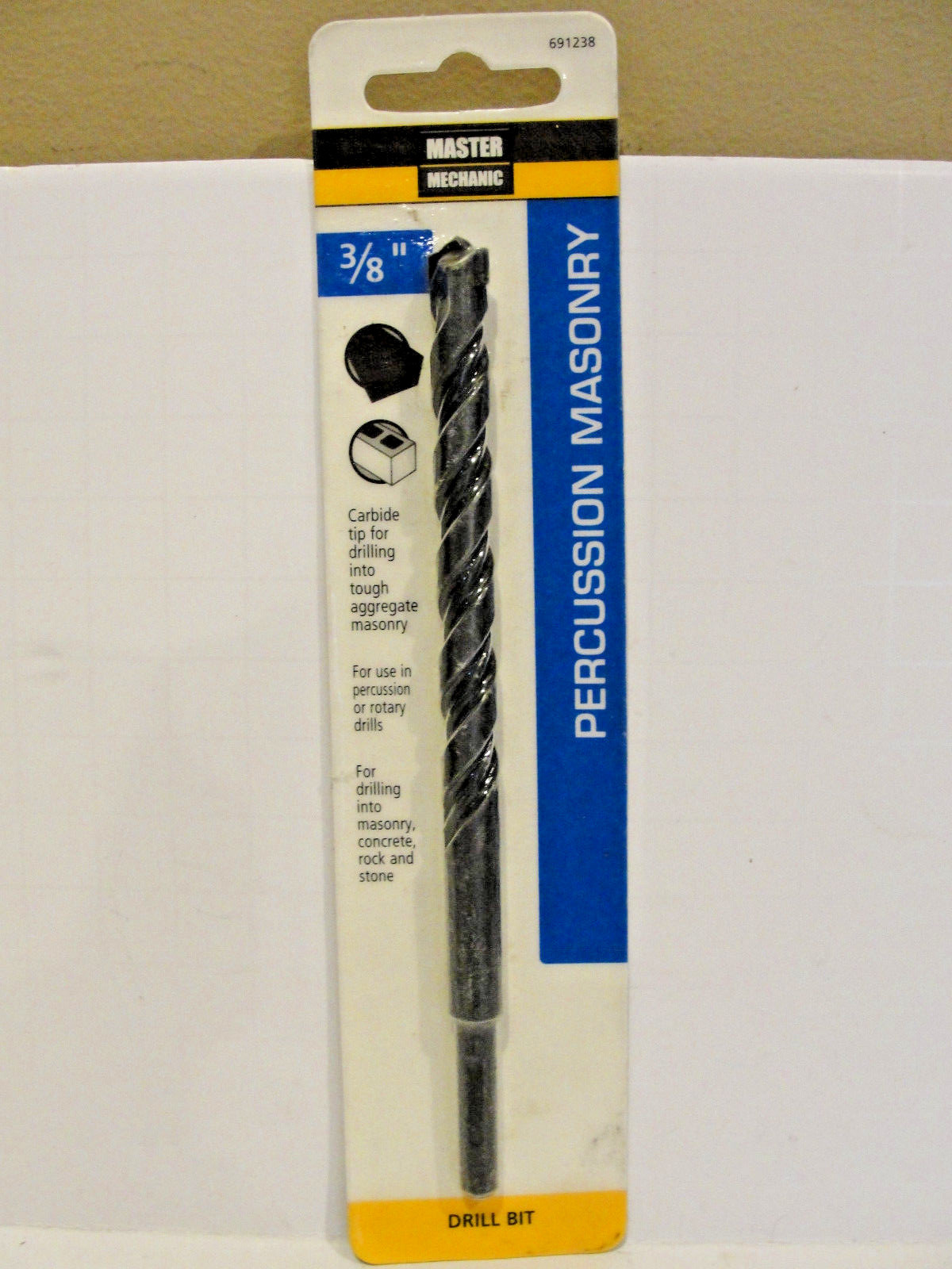 Master Mechanic 3/8" x 6" Percussion Masonry Drill Bit, # 691238 | eBay