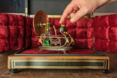 H.G. Wells Time Machine W/ Lights Spinning Disk Hand Made Model W ...