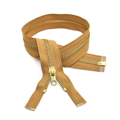 Brown 60cm 23.5" Inch Chunky Zip Open End Zips Military Heavy Duty ...