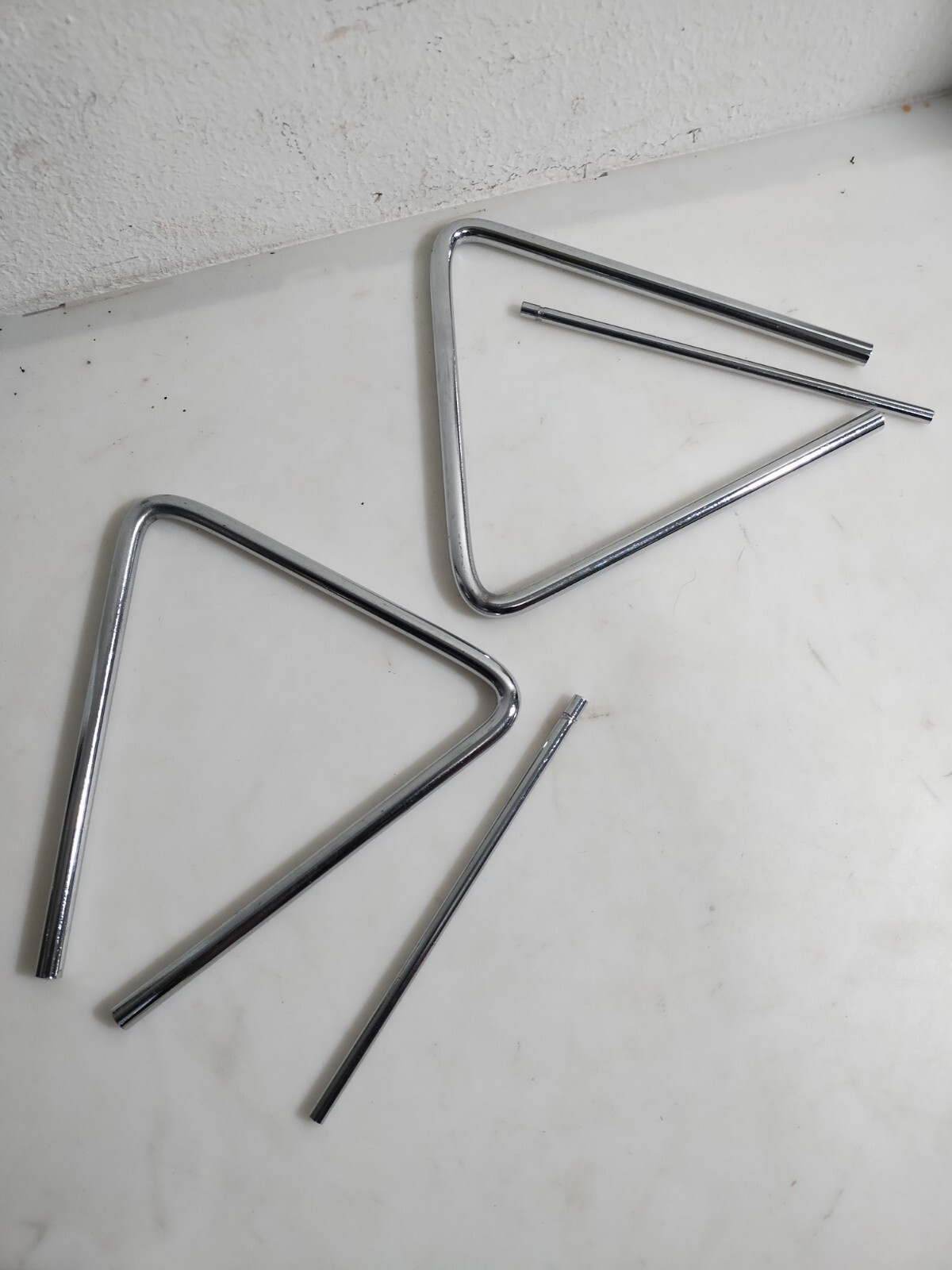 Pair Of 8 Inch Musical Steel Triangle Percussion Instrument With ...