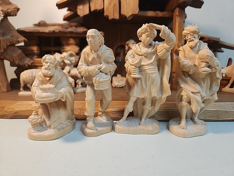 LEPI Woodcarvings Nativity Hand Carved Wood Italy 16pc | eBay