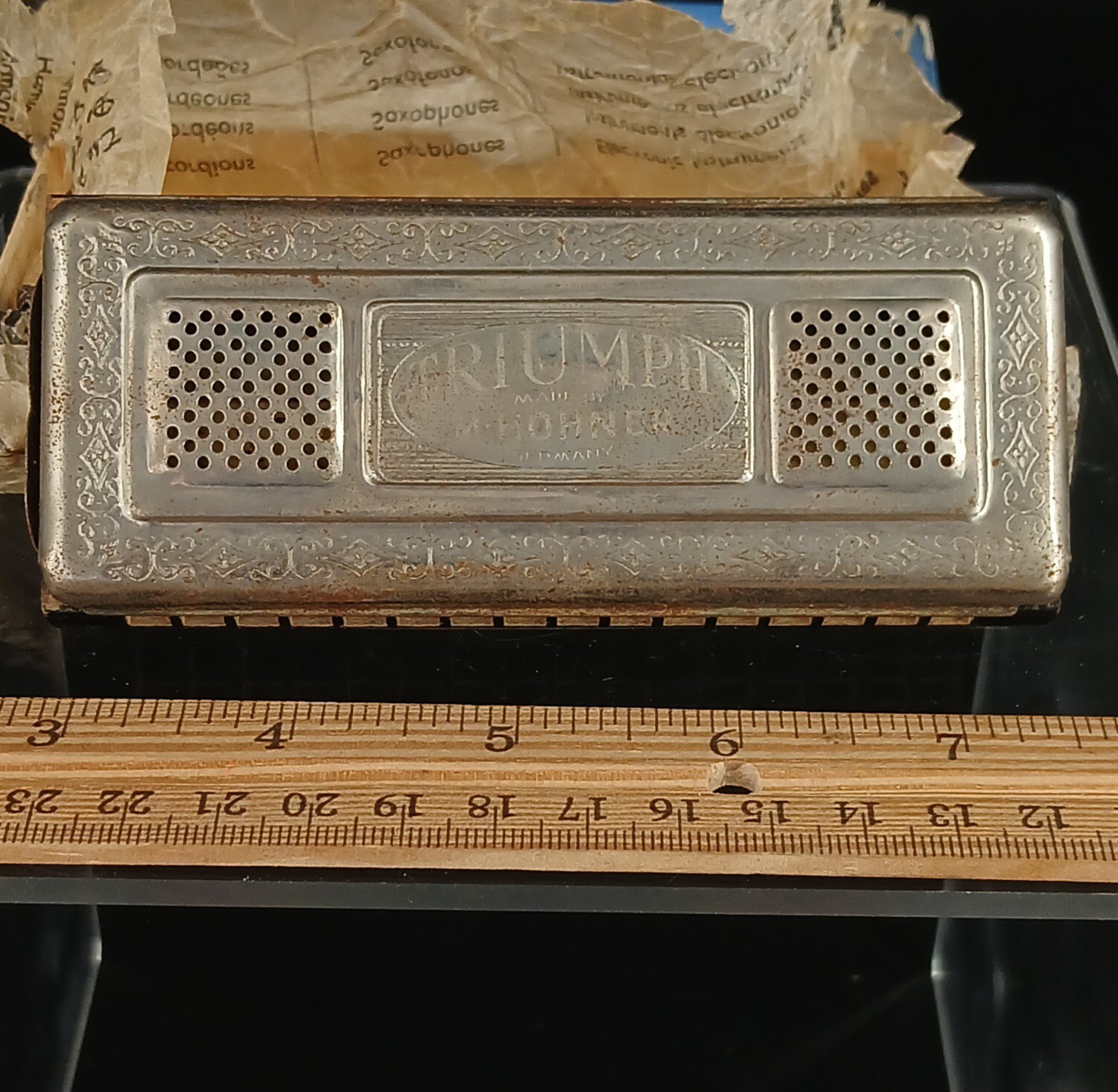 Vintage TRIUMPH M. Hohner Double Sided Harmonica In Case - German Made ...