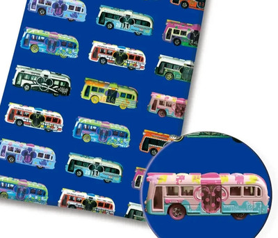 Disney Mickey Mouse Bus vehicle polyCotton Fabric Half Yard (18” x 55 ...