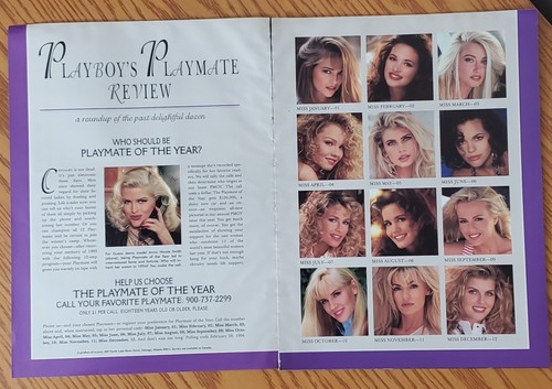Playboy PICTORIAL ONLY - 1993 PLAYMATE REVIEW January, 1994 11 pages | eBay