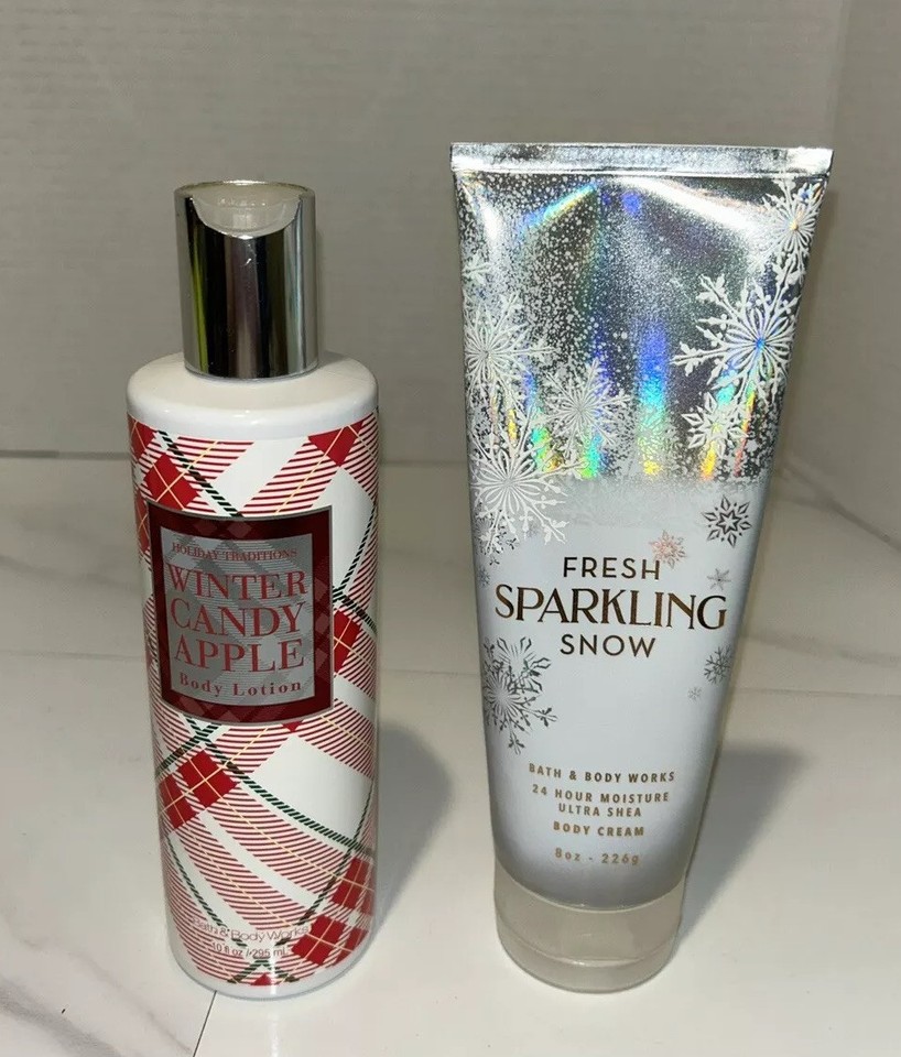 Bath & Body 2 Bottles Winter Candy Apple Body Lotion 10 Fl. Oz. Lotion ...