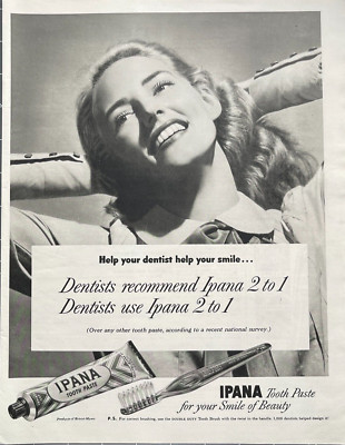 Ipana Tooth Paste For Your Smile Of Beauty Bristol-Myers Vintage Print ...