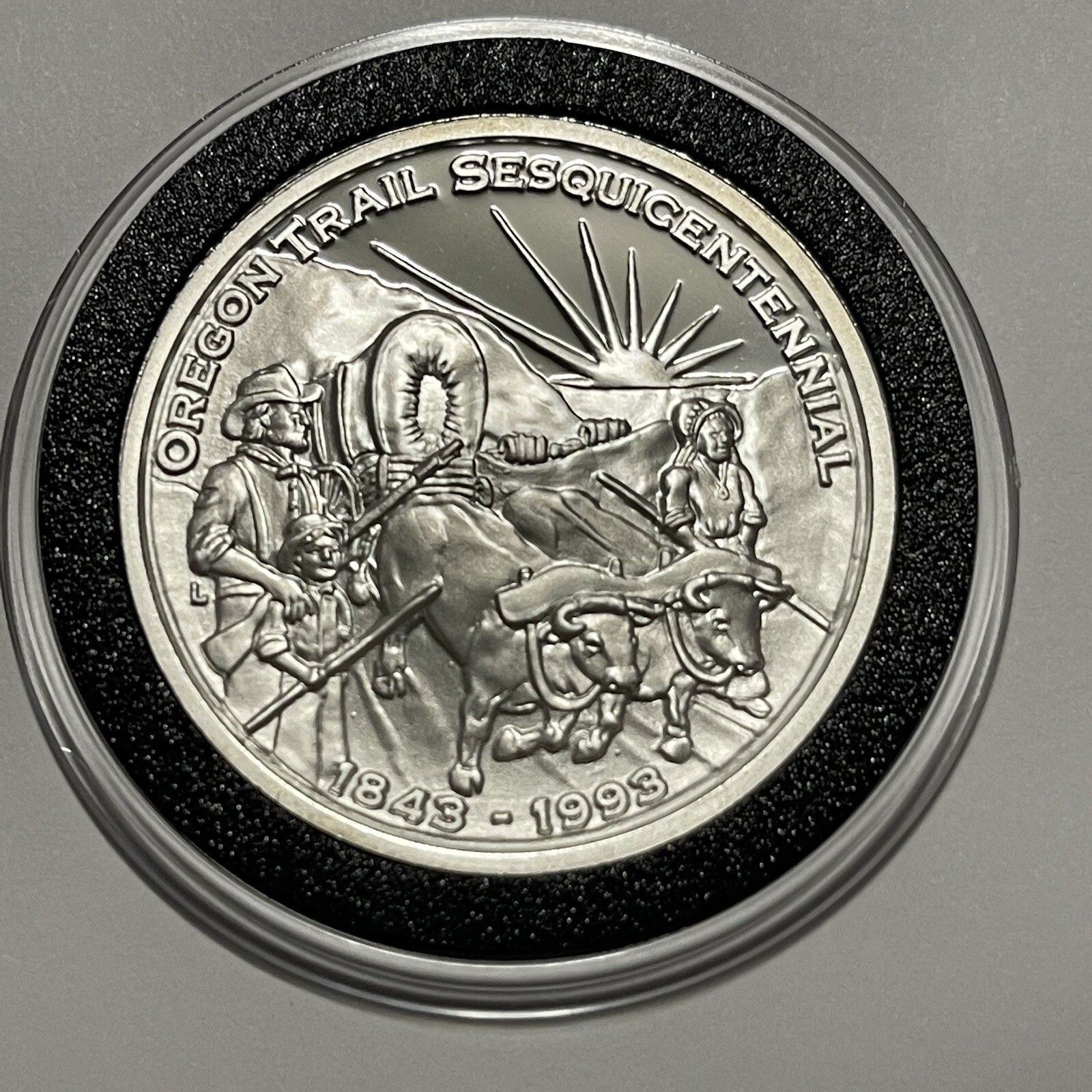 Oregon Trail Sesquicentennial Proof Coin 1 Troy Oz .999 Fine Silver ...