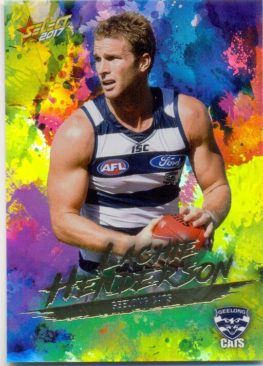 2017 AFL FOOTY STARS RAINBOW HOLOFOIL HF57 Lachie Henderson - Geelong ...