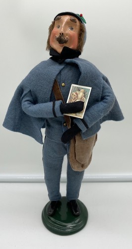 Vintage 1991 Byers Choice Carolers Mailman Postcard Mail Bag Pouch 13 ...