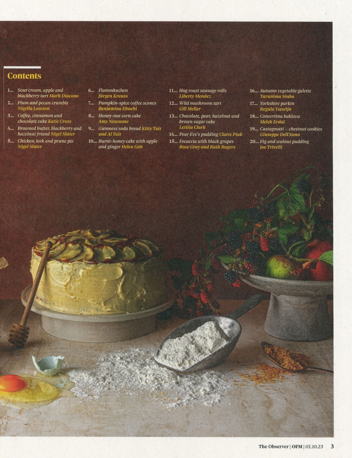 UK Observer Magazine Food Monthly, Nigella Lawson, Nigel Slater ...