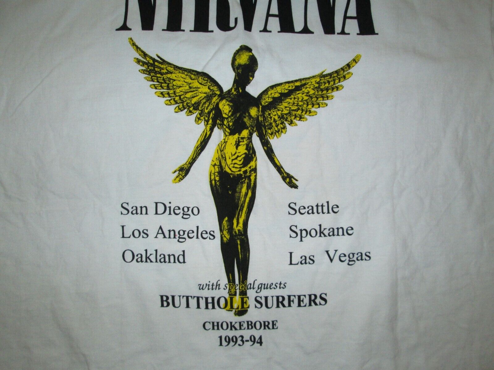 NIRVANA Vtg 90s 1993-1994 Boot Leg Giant Tour T Shirt… - Gem
