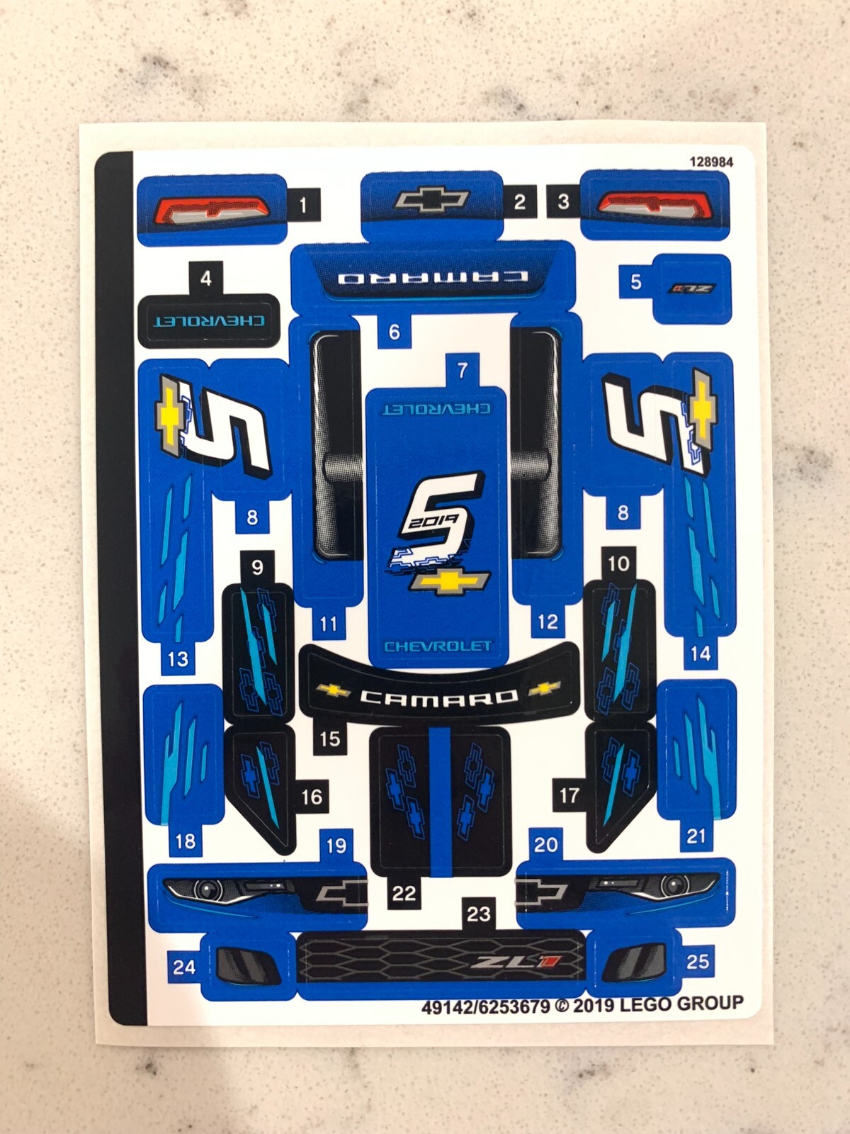 LEGO STICKER SHEET for 75891 (sheet 1) Chevrolet Camaro ZL1 Race Car ...