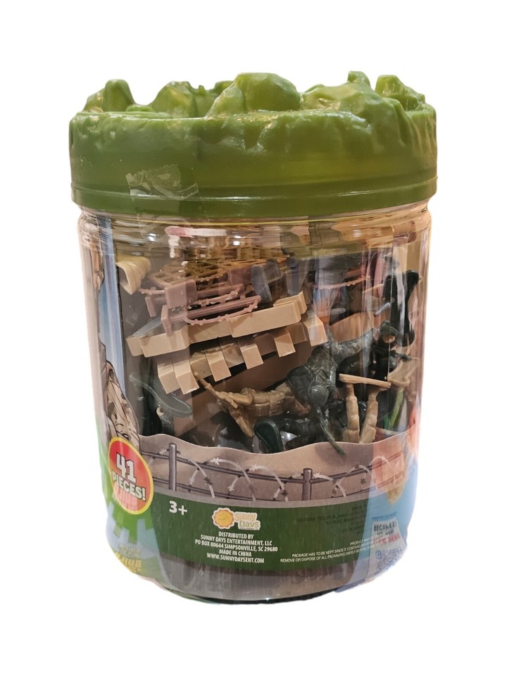 Plastic Military Army Men Soldiers Fun Bucket 41 Pieces For Ages 3 ...