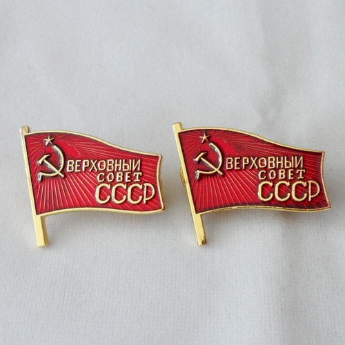 2pcs Metal Russian Soviet Union CCCP Flag Badge Pins insignia 33x26mm ...