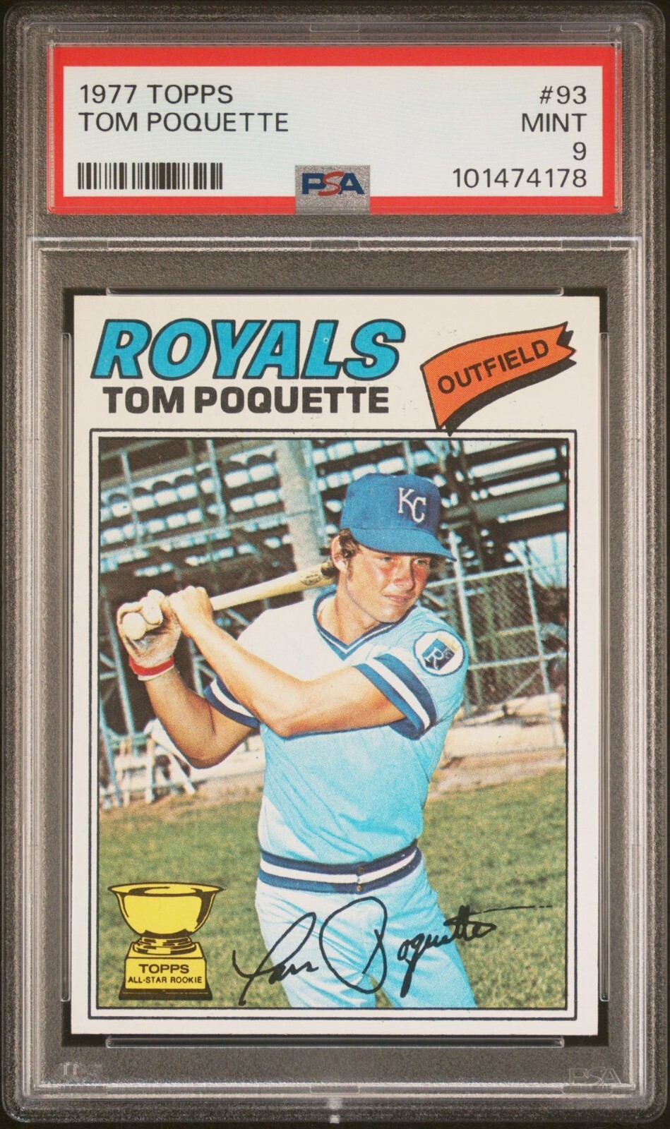 1977 TOPPS BASEBALL-#93 TOM POQUETTE PSA 9 MINT (TOUGH CARD THIS GRADE ...