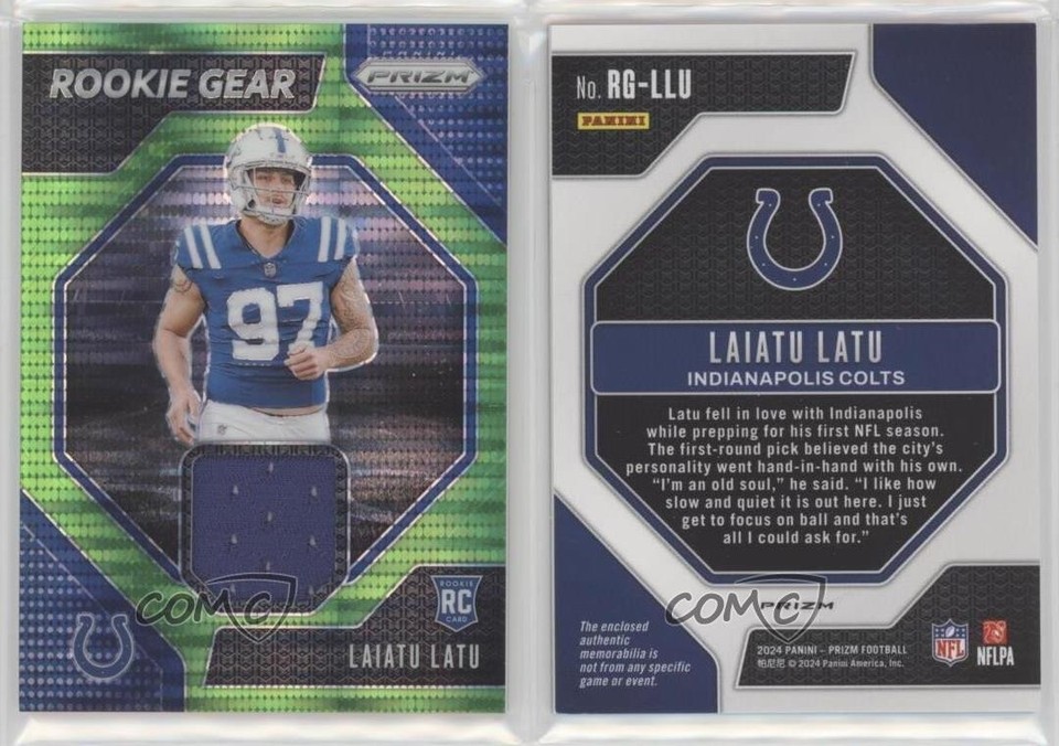 2024 Panini Prizm Rookie Gear Neon Green Pulsar Prizm Laiatu Latu #RG ...
