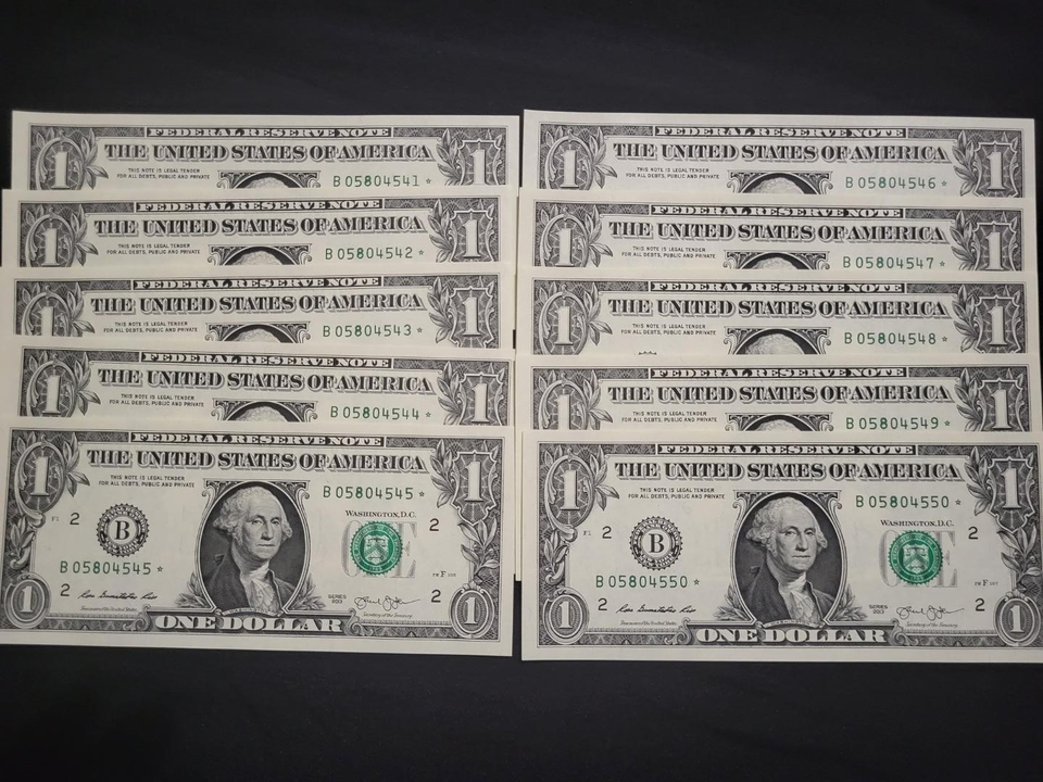 2013 B STAR NOTE DUPLICATE (50) SEQUENCED & UNCIRCULATED, MINT. FRE ...