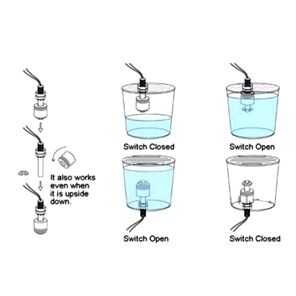 5x PP Float Switch Water Tank Pool Liquid Level Sensor Controller P350 ...