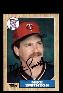 MIKE SMITHSON SIGNED TOPPS BASEBALL CARD 1987 #225 AUTO MINNESOTA TWINS ...