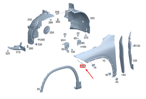 MB GLA H247 FRONT RIGHT FENDER AND BUMPER EDGE GUARD A2478891200 | eBay