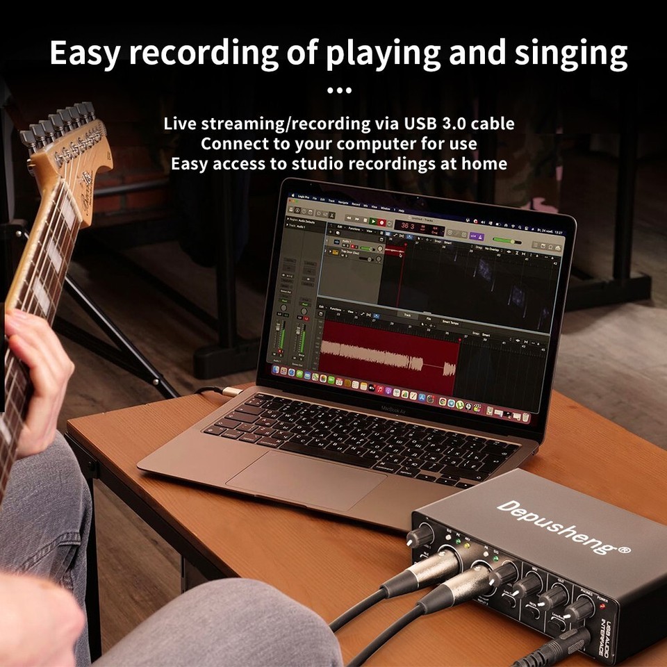 Audio Interface Depusheng MD22 USB 3.0 Sound Card with Monitoring Live ...