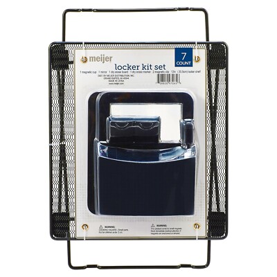 Meijer Locker Kit Set (7 Count) Complete School Locker Essentials BLACK ...