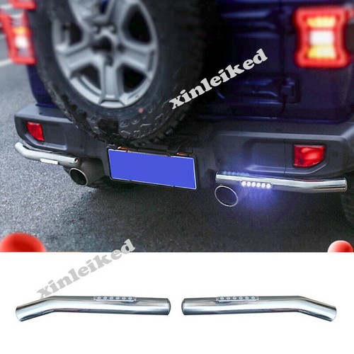 2PCS Silver Rear Bumper Retrofit LED Tail Light Bar for 2018-19 Jeep ...