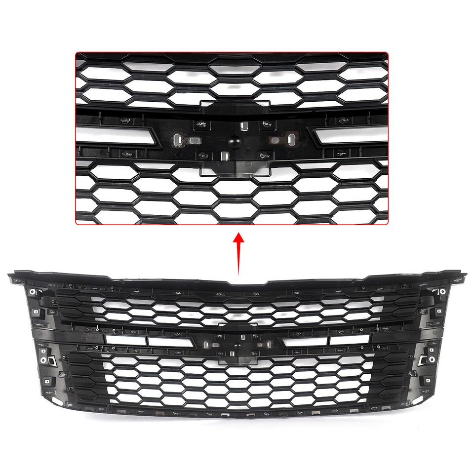 For 2015-2020 Chevrolet Tahoe Suburban Front Upper Grille Chrome&Black ...