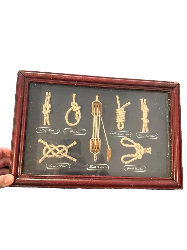 Nautical Navy Maritime 3D Knot Shadow Box Framed Picture Wall Art Decor ...