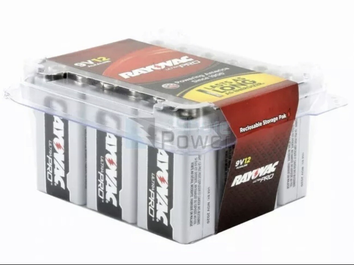Rayovac Ultra Pro 9V Alkaline Batteries | 12-pack AL9V-12 Non ...