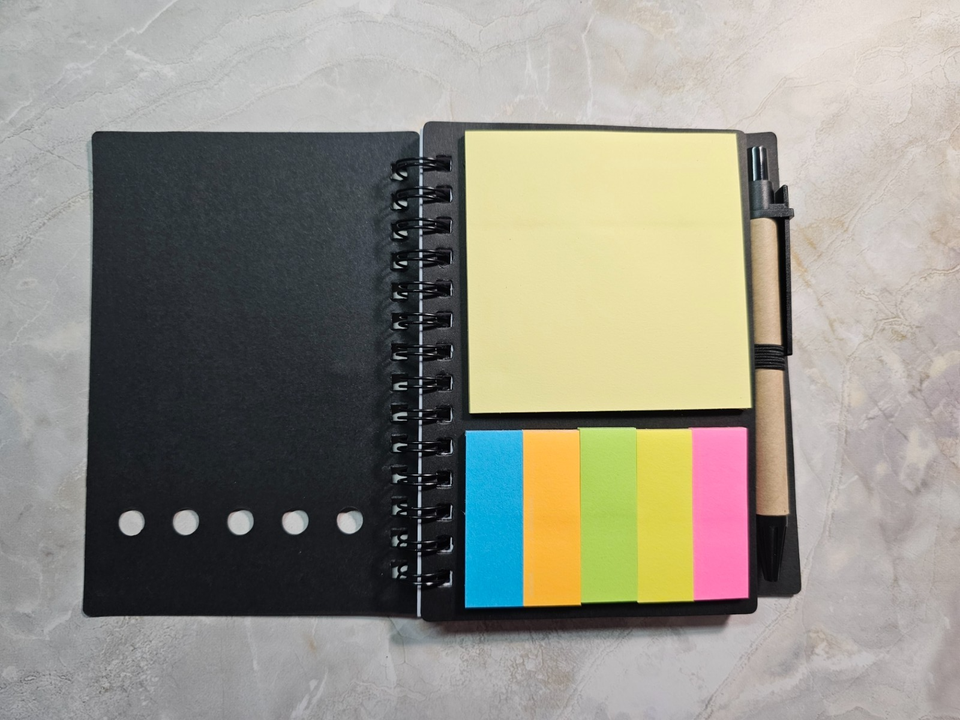 2 Pack Pocket Notebooks w/ Pen & Sticky Notes Small Spiral Notepad Set ...