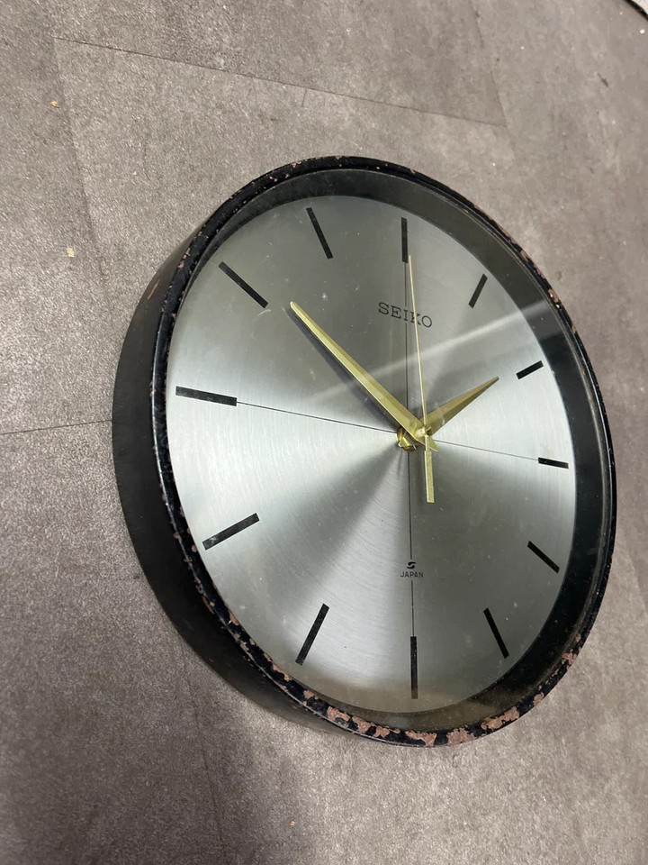 Seiko Salvaged Ships Cabin Clock Original Paint Black | eBay UK