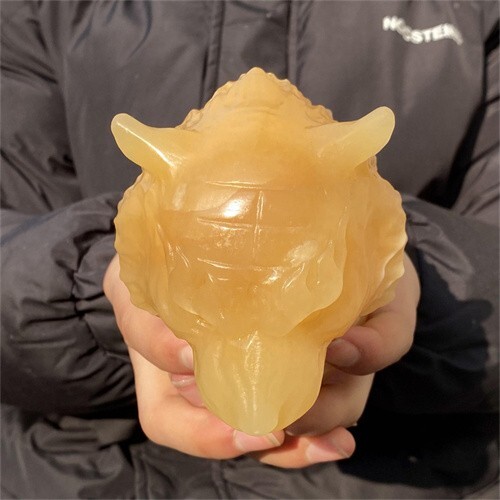 1.44kg Natural Carved Geodes stone Tiger Head Figurines Reiki Quartz ...