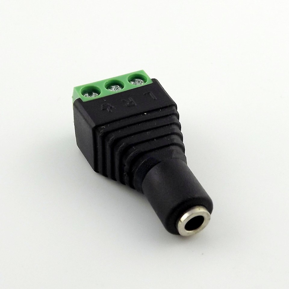 3.5mm 1/8" Stereo Female Jack To AV Screw Video AV Balun Terminal Plug ...