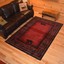 Woodlands Plaid Area Rug Runner Lodge Cabin Bear Paw Canoe Black Red ...