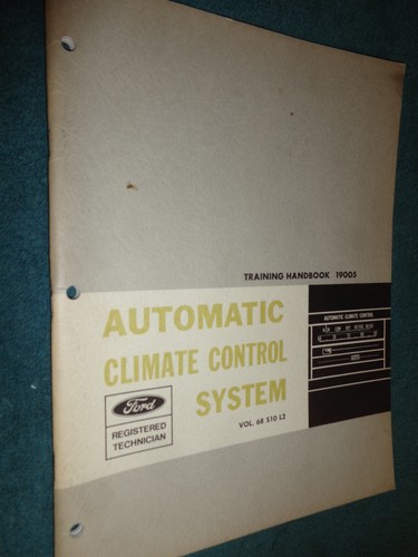 1968 FORD AUTOMATIC CLIMATE CONTROL SHOP MANUAL / BOOK / ORIGINAL | eBay