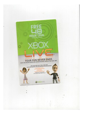 Xbox Live Free Trial EXPIRED Xbox 360 INSERT ONLY Authentic NO TRACKING ...