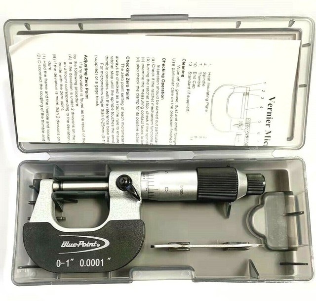 Snap-on Bluepoint 0-1" Conventional Outside Micrometer Mic1b for sale ...