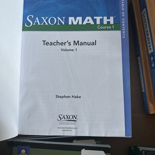 Saxon Math Course 1, Teacher's Manual (2007, Hardcover) for sale online ...