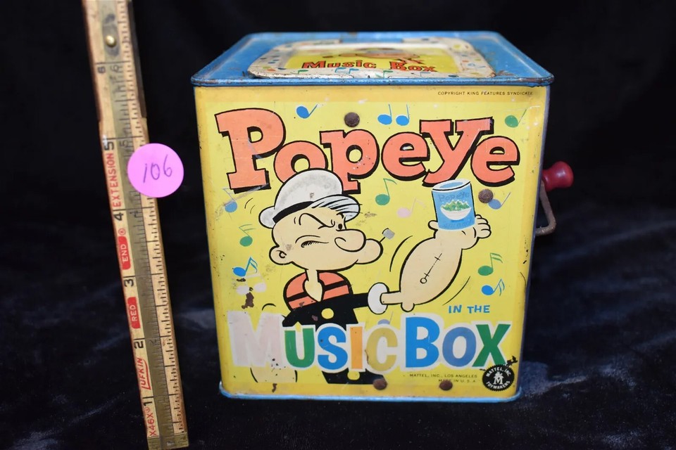 1953 Popeye in the Music Box with working springs super rare | eBay