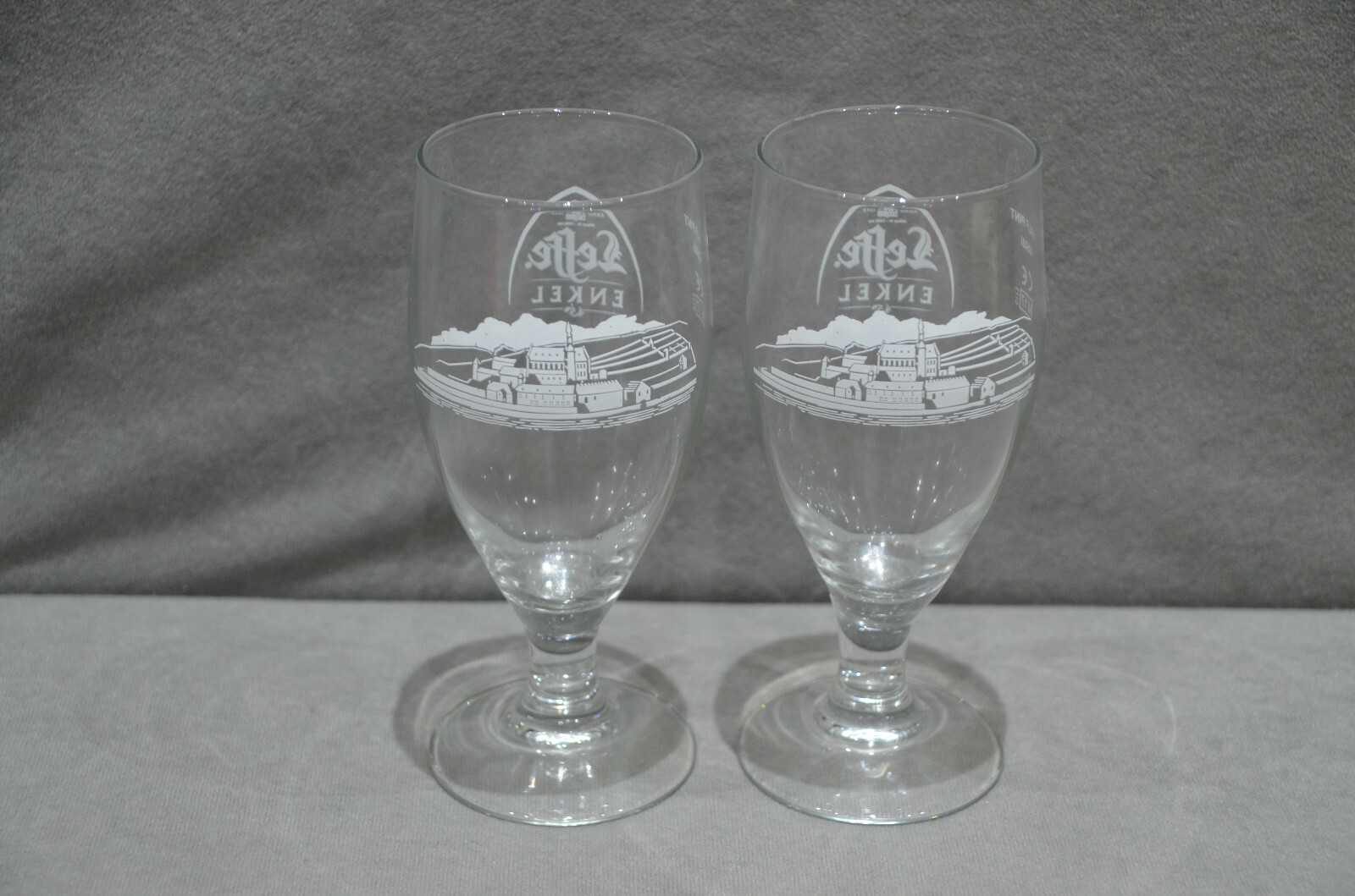 2x Leffe Enkel 4.5% Belgian Beer Half Pint Glass Pedestal Goblet Lager ...
