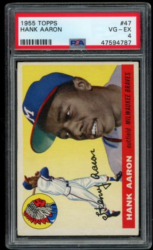 1955 Topps #47 Hank Aaron PSA 4 Milwaukee Braves UER (4787) | eBay