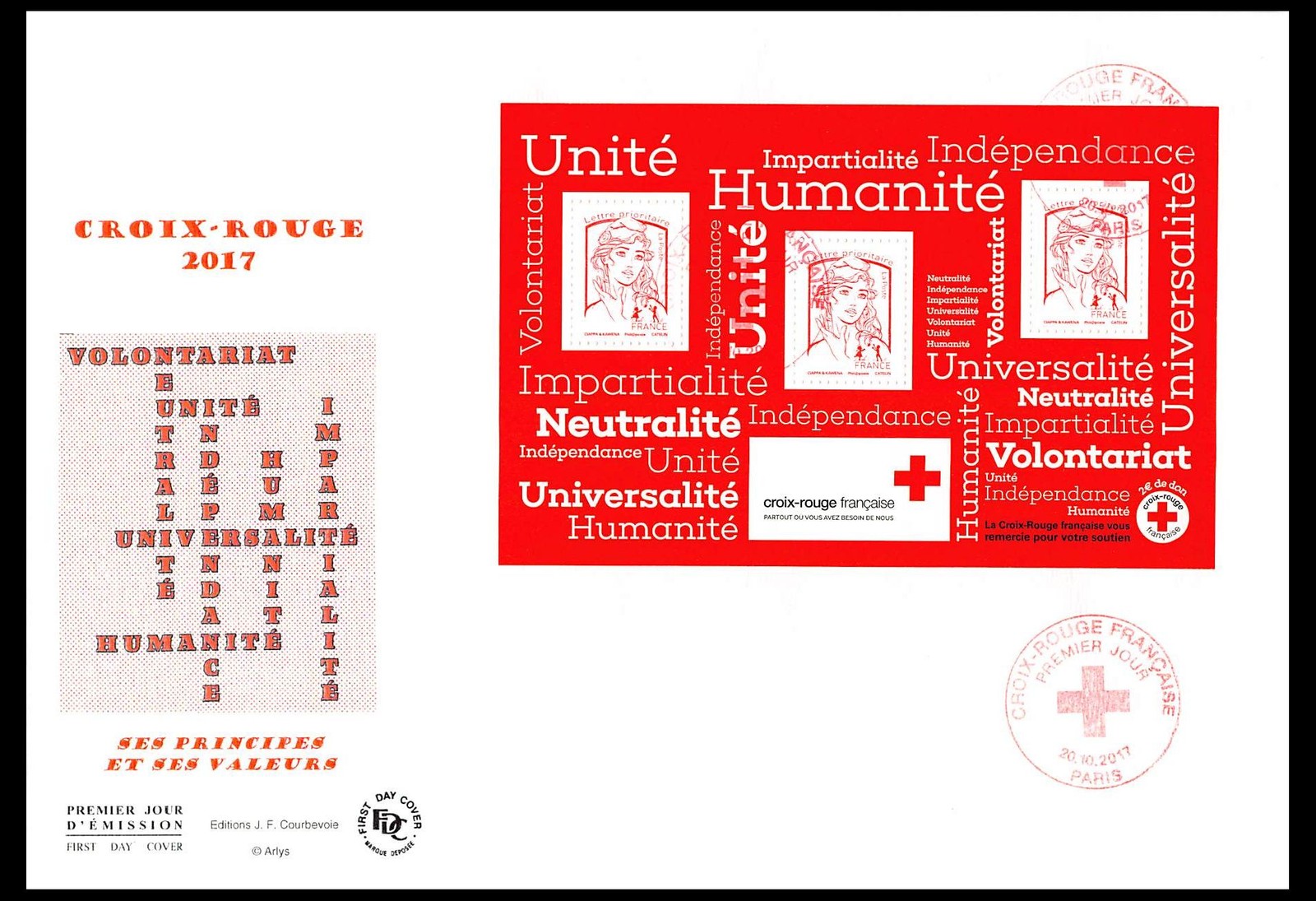 FDC GF JF - Red Cross Block - 20/10/2017 Paris | eBay UK